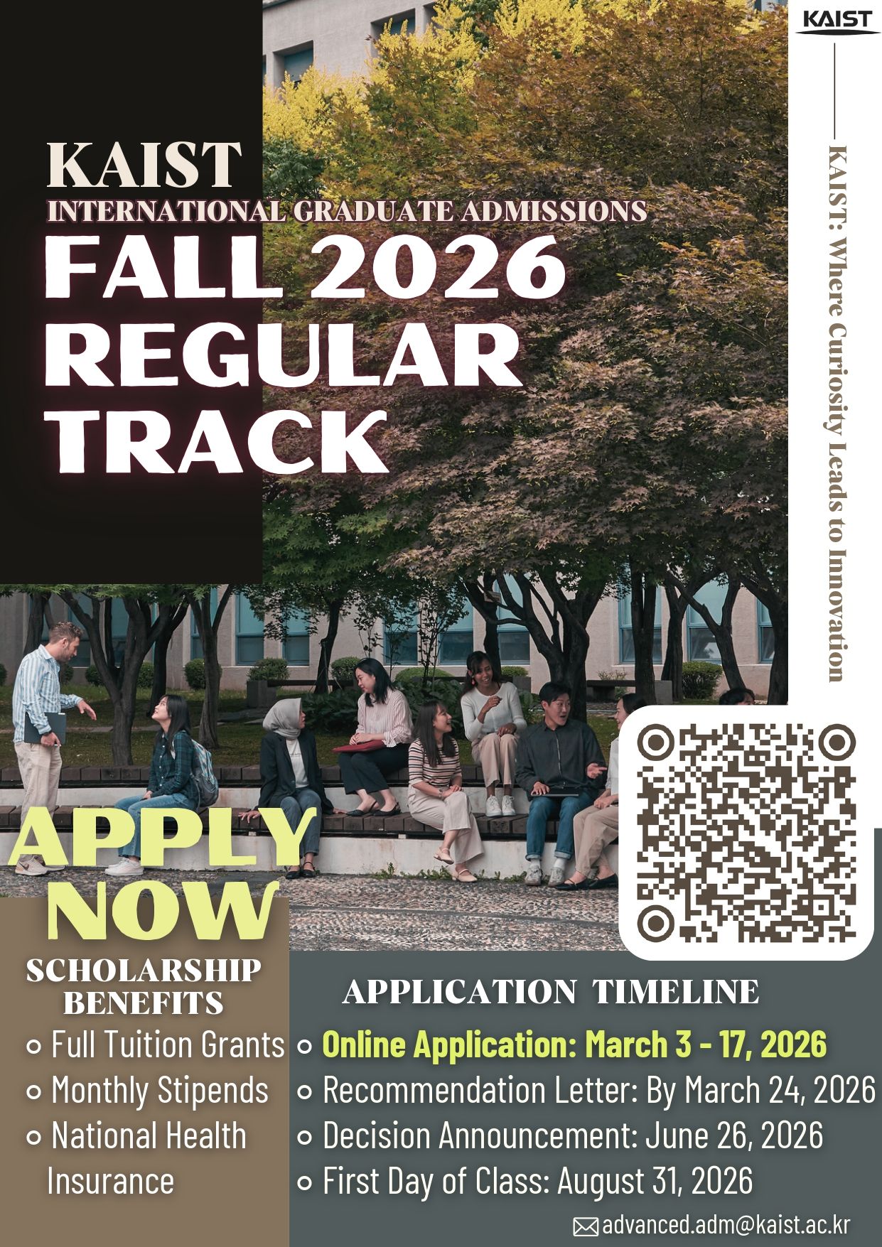 🎓 KAIST Fall 2026 Regular Track Admission: Applications Are Now Open ...